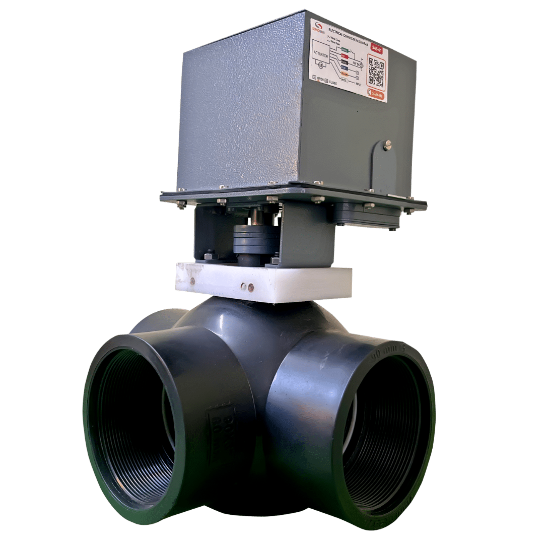 Affordable Electric Actuated PVC 3 way ball valves | Sensoware